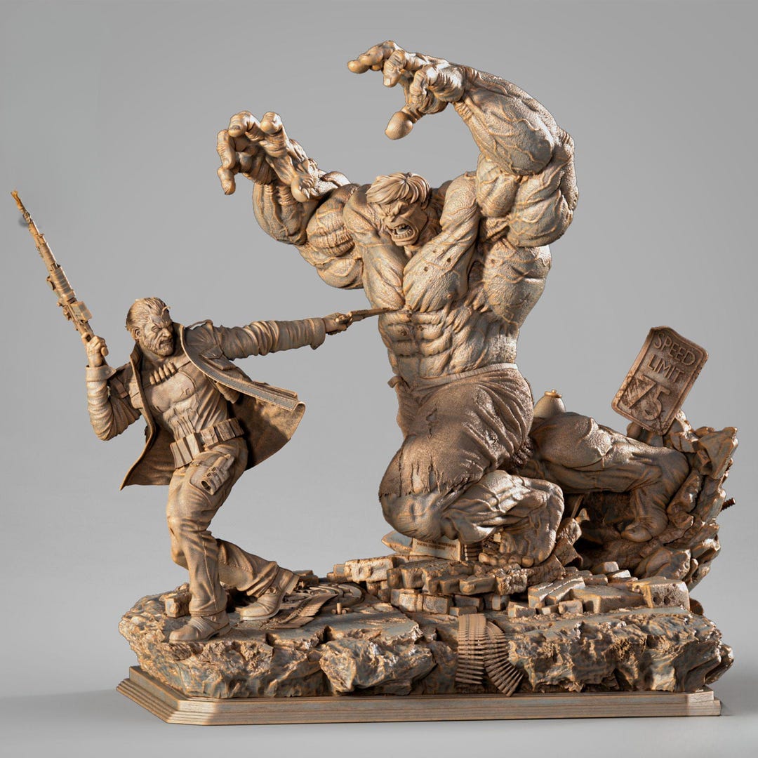 Punisher Vs. Hulk Diorama STL File (digital Download) - Etsy