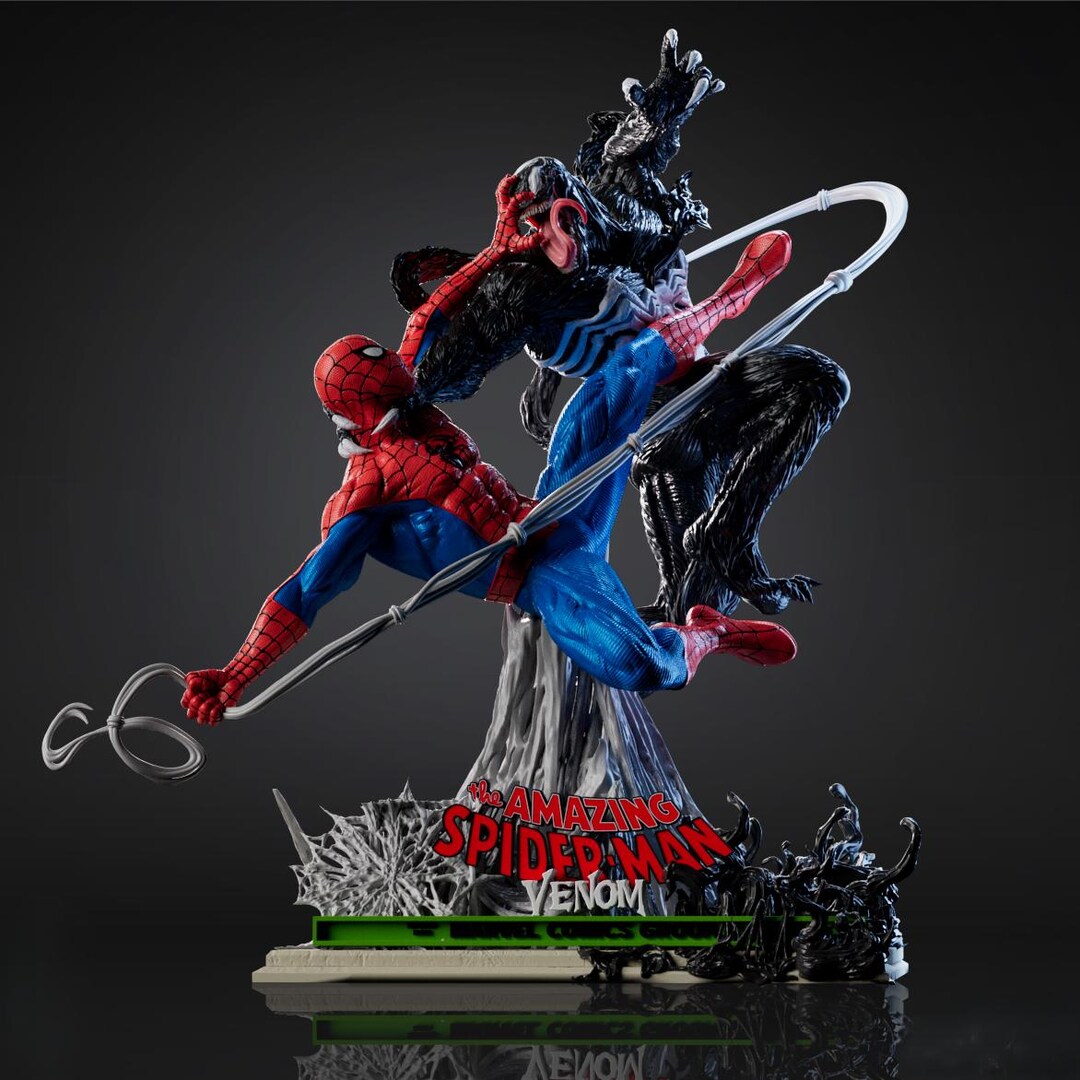 Spidey Vs Venom Diorama STL File (digital File) - Etsy
