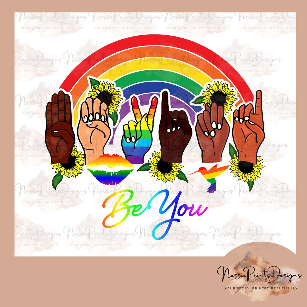 ASL Love Hands Rainbow Pride Sticker | Sunflower LGBTQ+ Sign Language ...