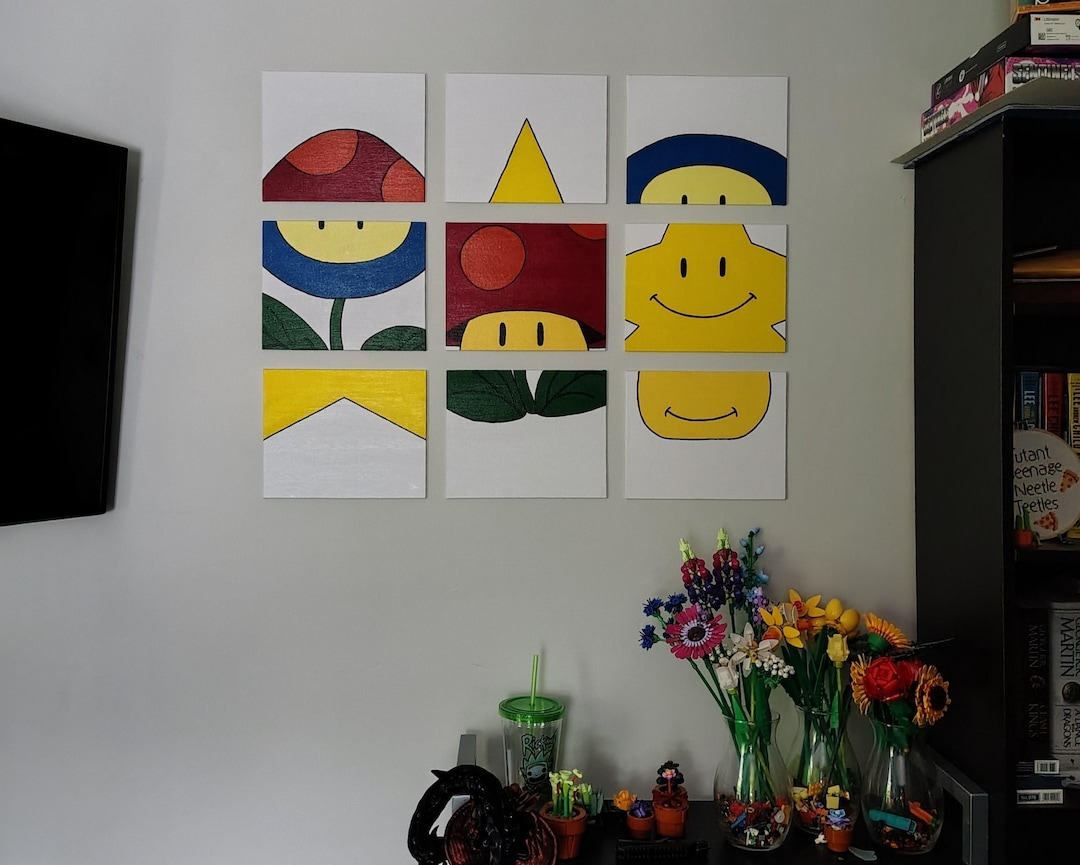 Super Mario Brothers Wall Installation. 9 Squares. Installation ...