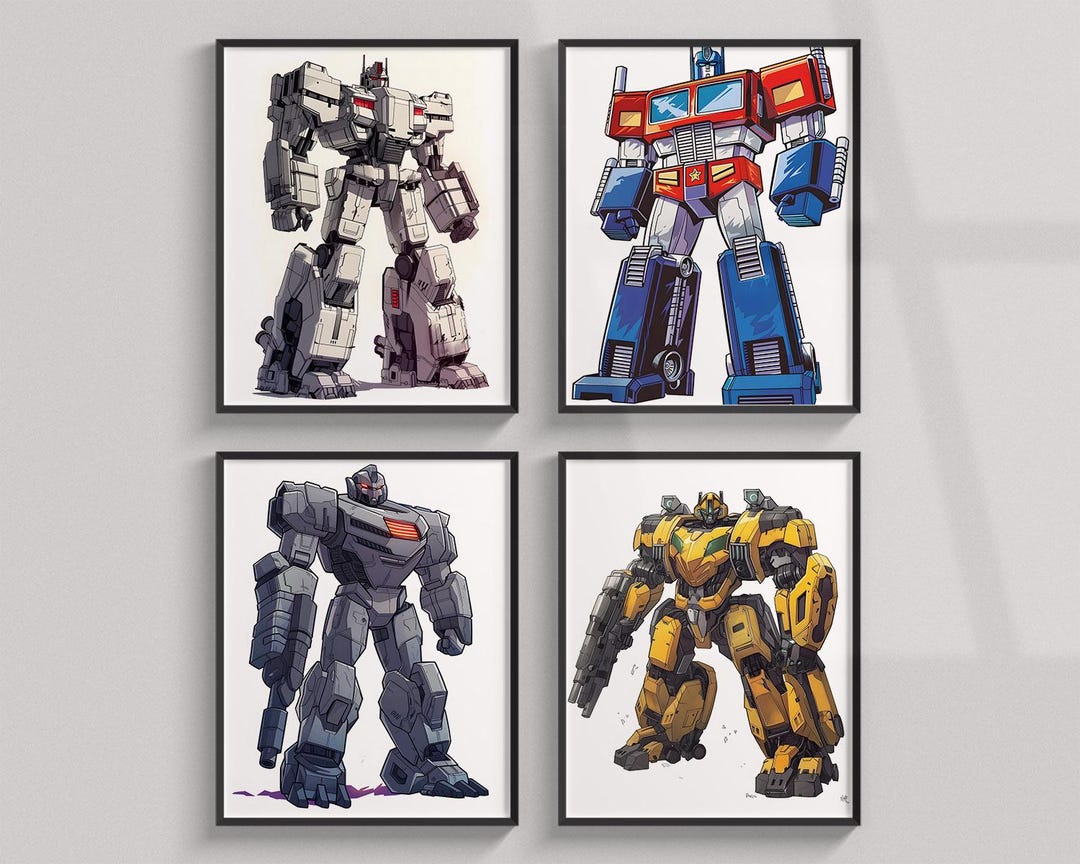 Transformers Print, Transformer Poster, Set of 4 Autobots Watercolor ...