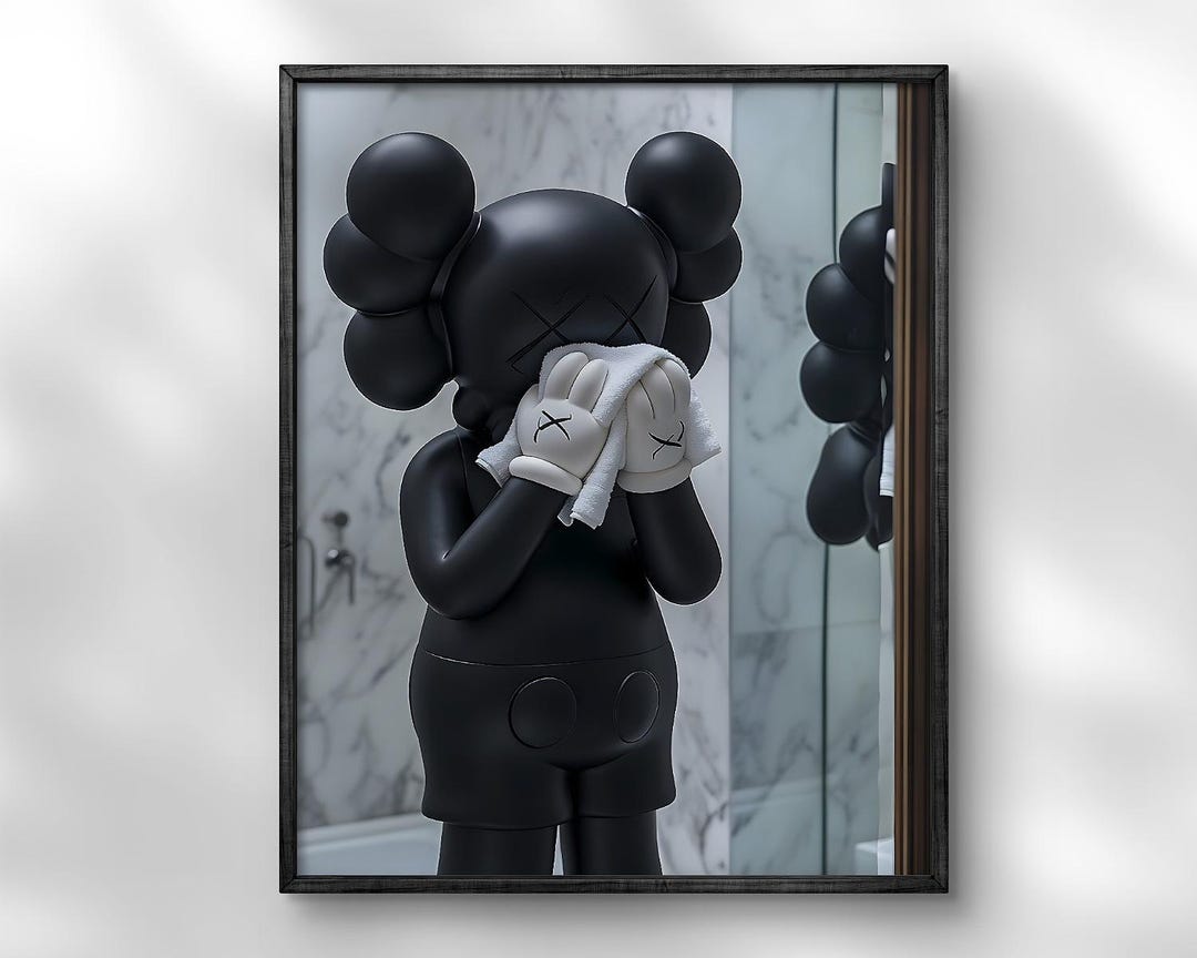 Kaws in Shower Hypbeast Poster, Bathroom Art for Shower Wall Art ...