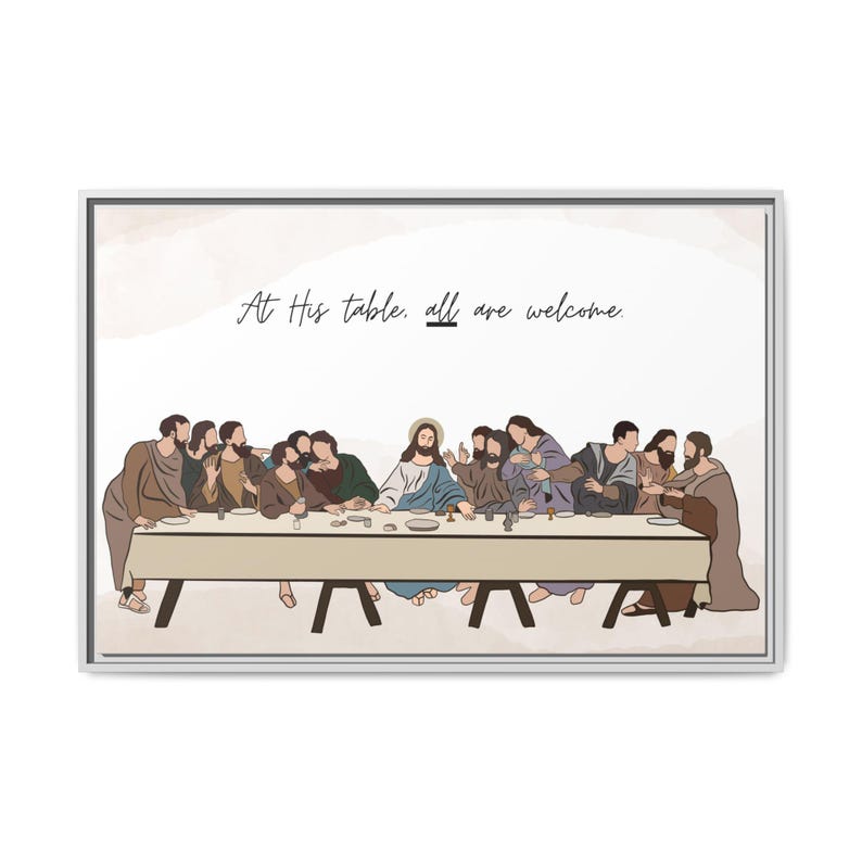 At His Table All Are Welcome Last Supper Print Canvas - Etsy