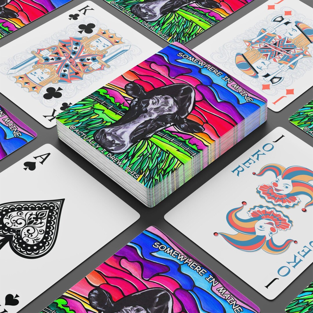 Maine Milk Cow Playing Cards - Original Hand Drawn Design - @actually_i ...