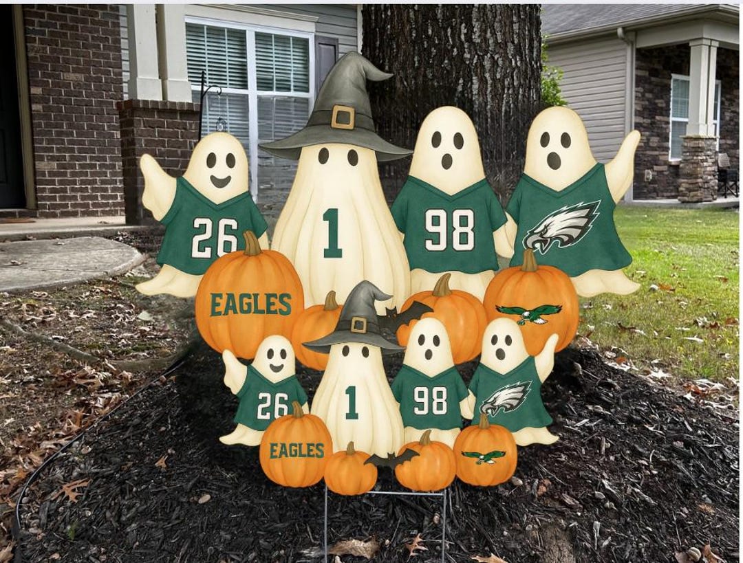 Philadelphia Eagles Ghost Yard Sign | Halloween Football Outdoor Decor ...