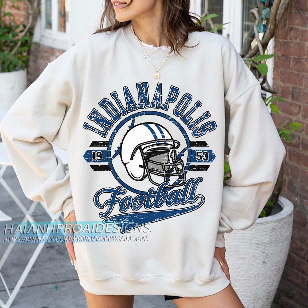 Indianapolis Football 1953 Vintage Sweatshirt, Retro Blue White Helmet ...