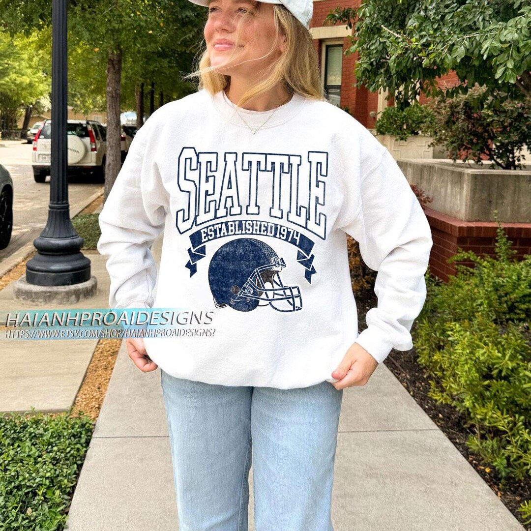 Vintage Retro 90s Style Seattle Football Sweatshirt, Game Day Shirt ...