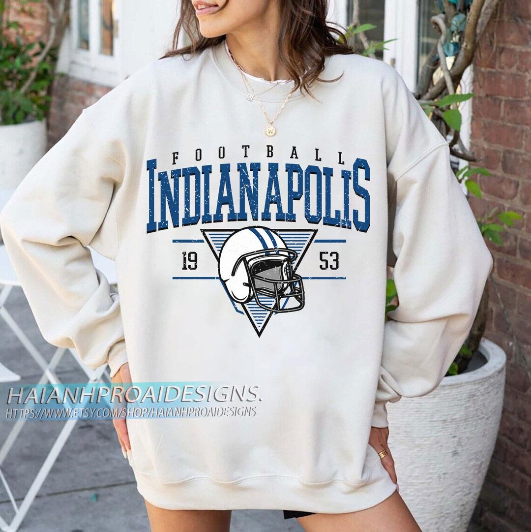 Indianapolis Football 1953 Retro Sweatshirt, Vintage Helmet Crewneck ...