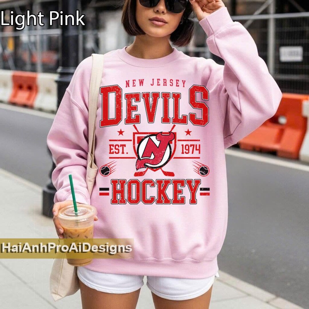 New Jersey Devil Sweatshirt, Vintage Devil Tshirt, New Jersey Hockey ...