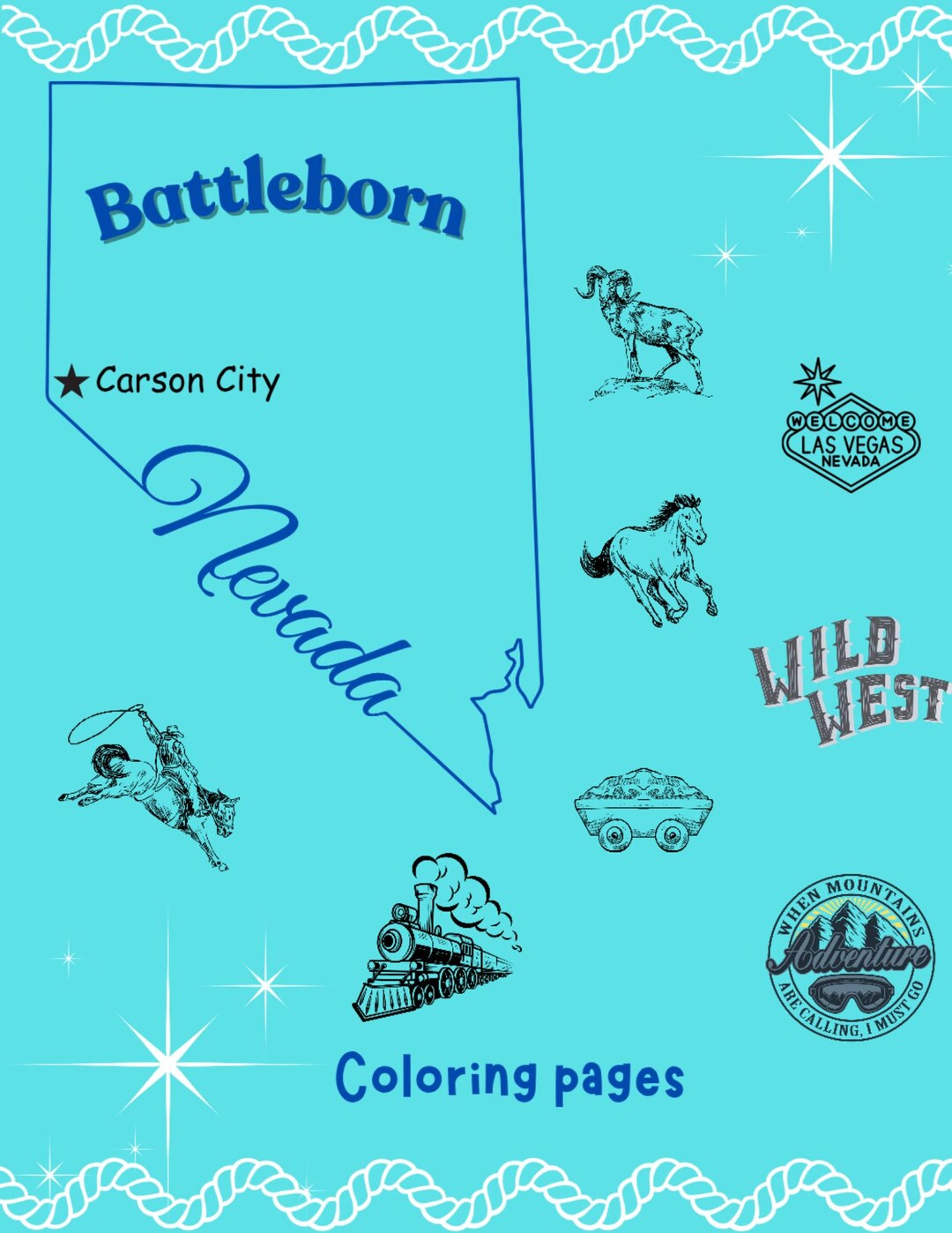 Nevada Coloring Pages - Etsy