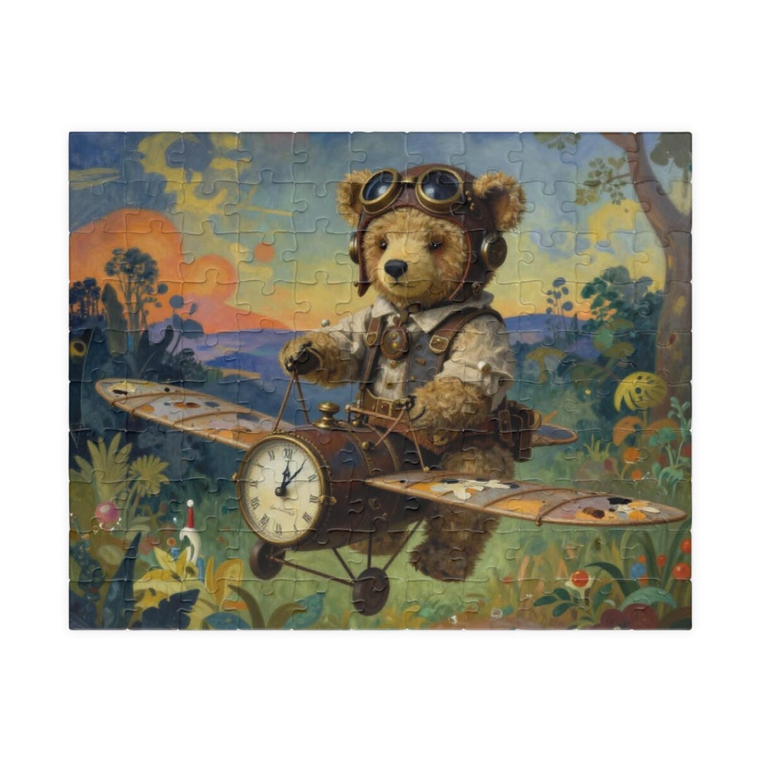 Teddy Pilot Plane Puzzle - Etsy