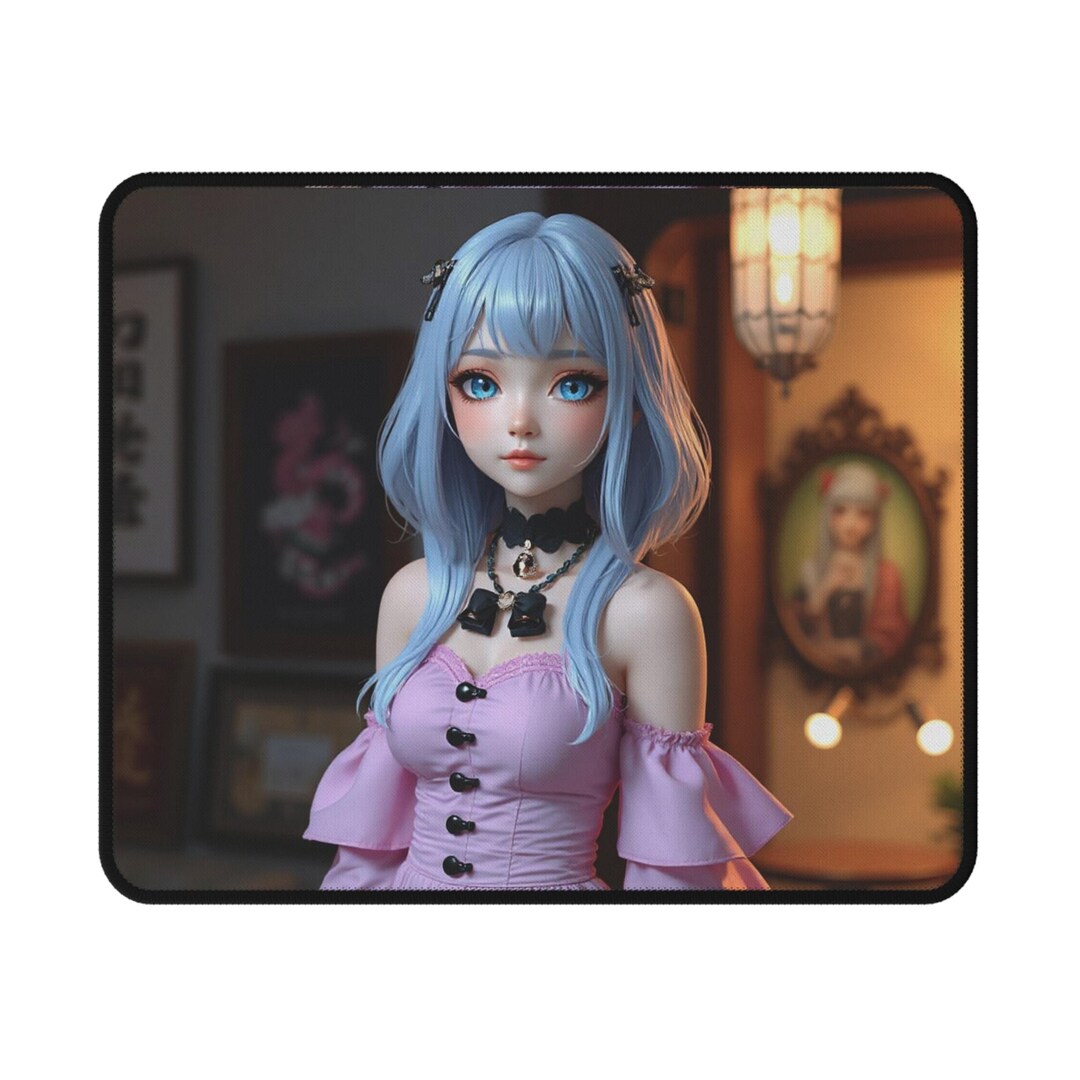 Anime Girl Gaming Mouse Pad: Non-slip Rubber Base, Desk Decor (9.5" × 8 ...