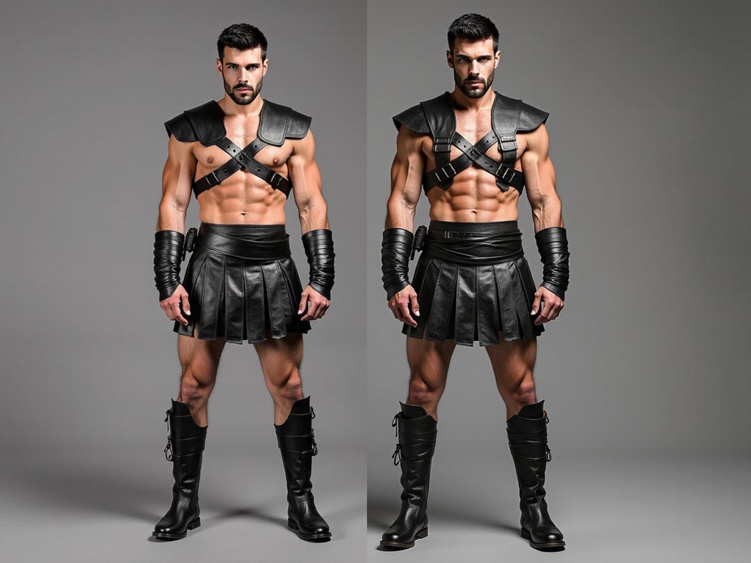 Handmade Leather Gladiator Kilt & Harness | Cosplay Costume - Etsy