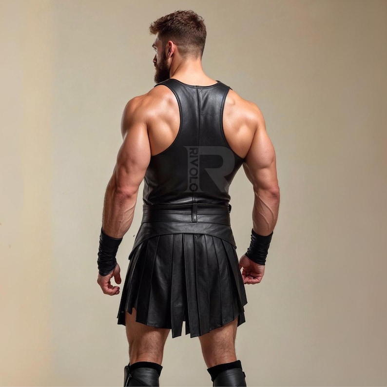 Handmade Leather Gladiator Armor: Roman Kilt & Vest - LARP Cosplay ...