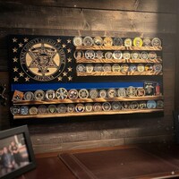 AMERICAN FLAG: Rustic United States Flag, Challenge Coin Display Flag ...