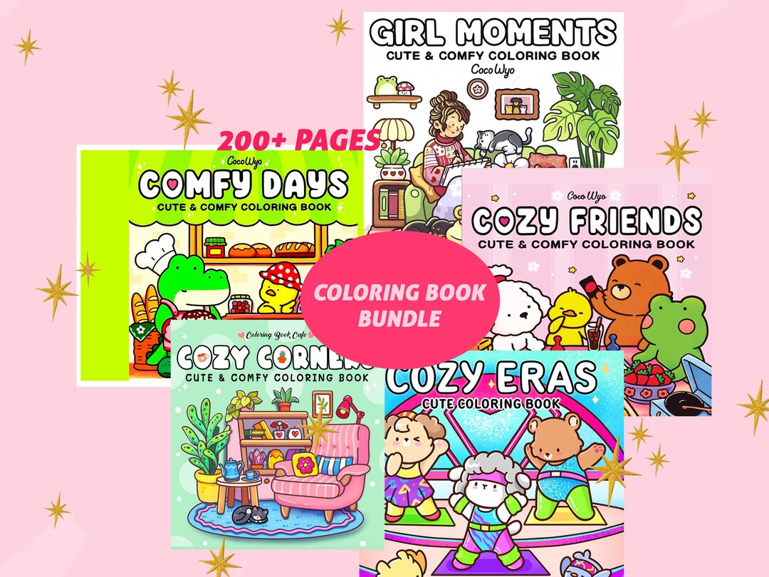 Coco Wyo Coloring Books Bundle, Girl Moments, Comfy Days, Cozy Eras ...