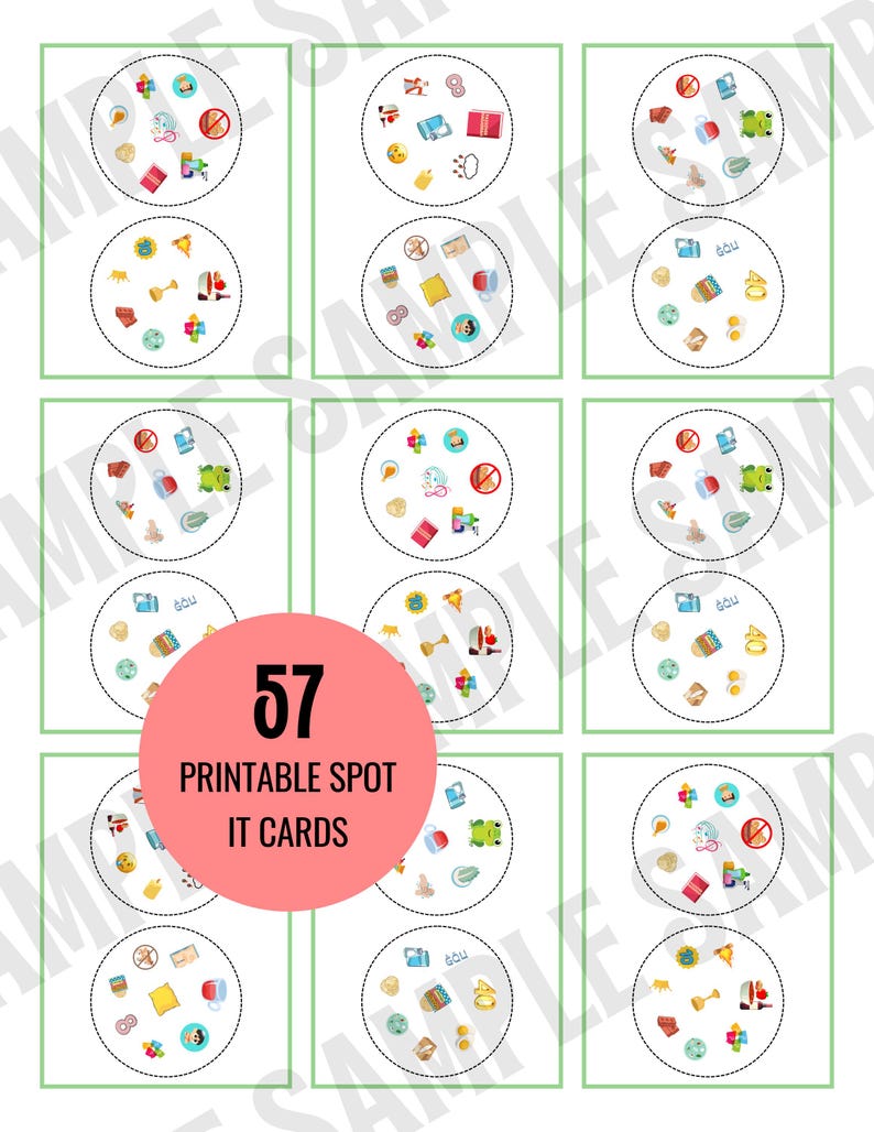 SPOT IT! Passover Edition (57 Cards) Printable for Hebrew School ...
