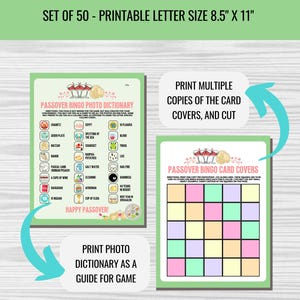 Passover Bingo (50 Bingo Card Game) Printable for Hebrew School, Family ...