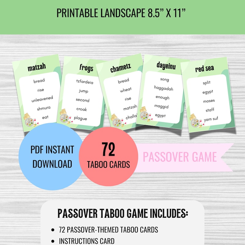Passover Game Cards - Etsy