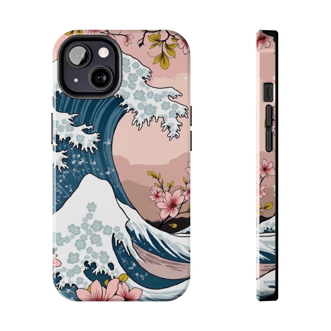 Wave Japan Tough Phone Cases, Ocean Blue Protective Cover, Asian ...