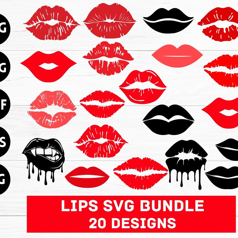 Kiss Lips Svg - Etsy
