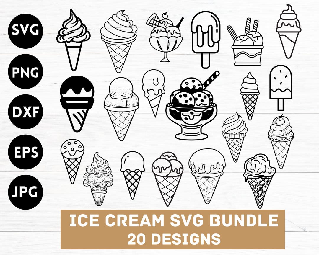 Ice Cream Svg Files, Ice Cream Cut Files, Summer Svg, Ice Cream Clipart ...