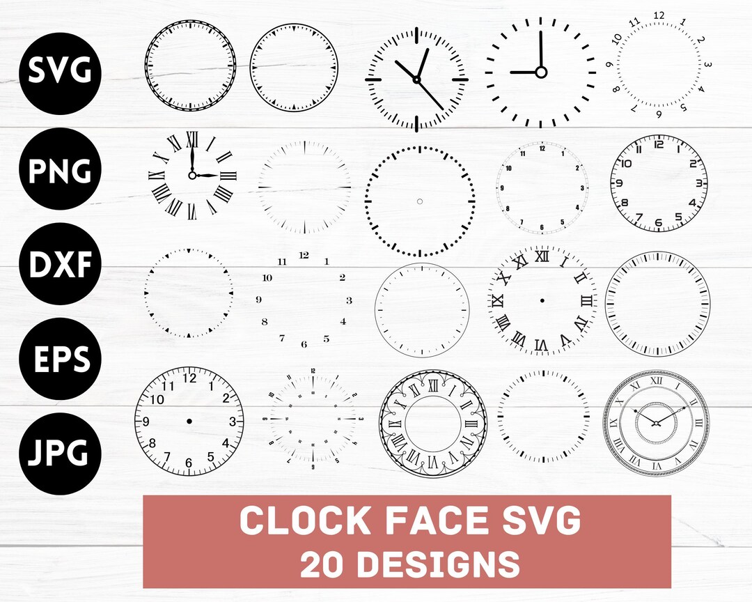 CLOCK FACE SVG Bundle, Clock Face Clipart, Clock Face Svg for Cricut ...