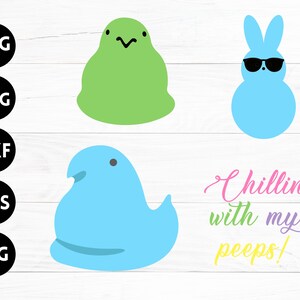 Easter Marshmallow Bunny Peep Chick Peep Chillin With My Peeps Pastel ...