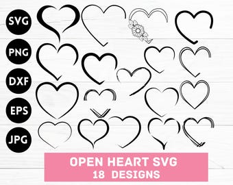 Heart Svg Bundle, Heart Svg, Hand Drawn Heart Svg, Open Heart Svg ...