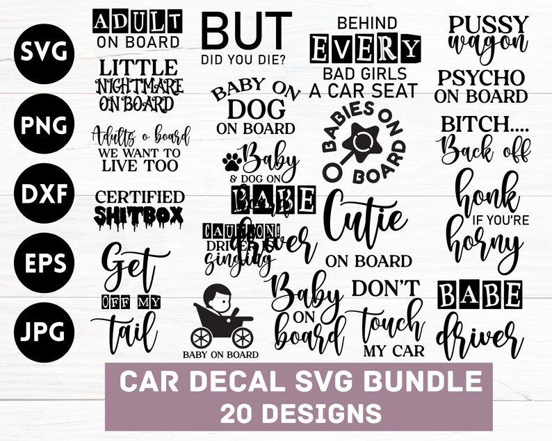 Car Stickers SVG Bundle | Car Decals SVG | Vehicle Decal SVG V.2 - Etsy