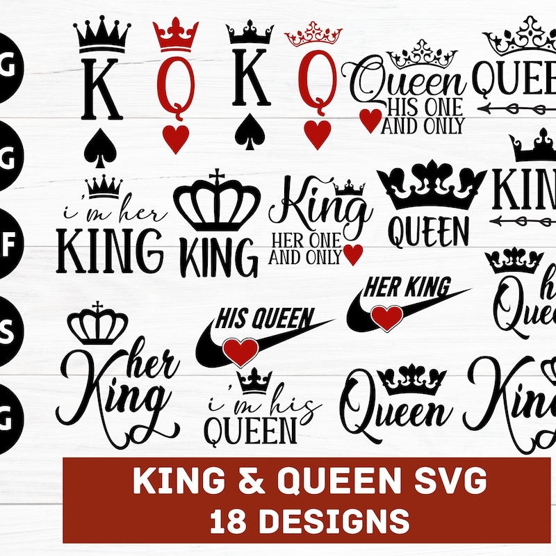 King and Queen Svg - Etsy