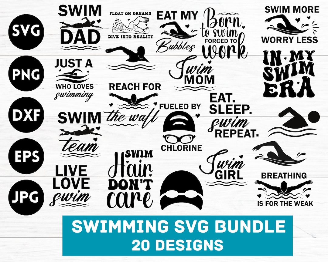 Swimming Svg - Swim - Word Art Svg - Eps - Dxf - Subway Art - Cut File ...