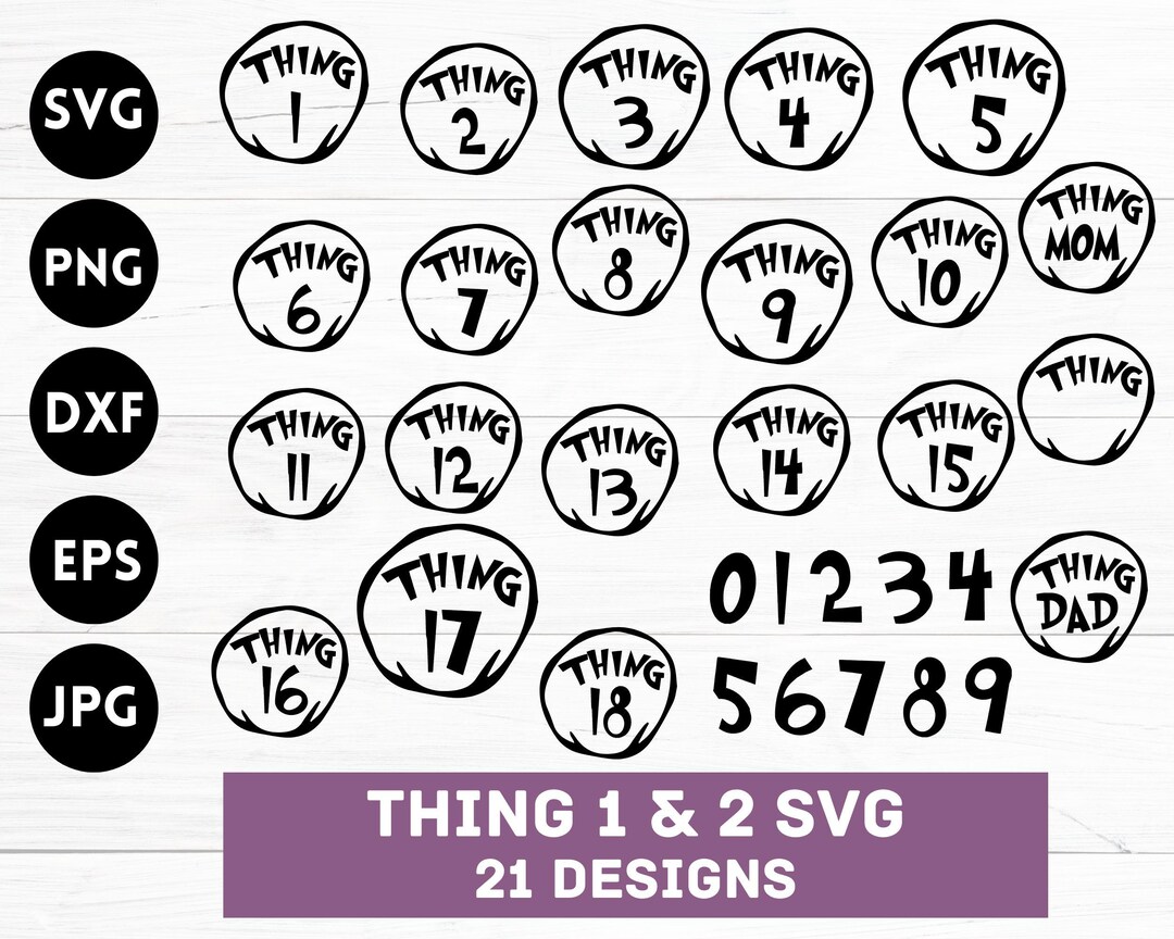 Thing 1 Thing 2 Svg Png Bundle,thing 1 and Thing 2 Svg Cut Files, Thing ...
