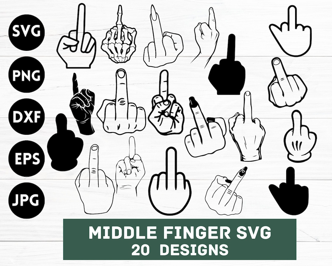 Mega Middle Finger Svg Bundle, Middle Finger Clipart, Middle Finger Cut ...