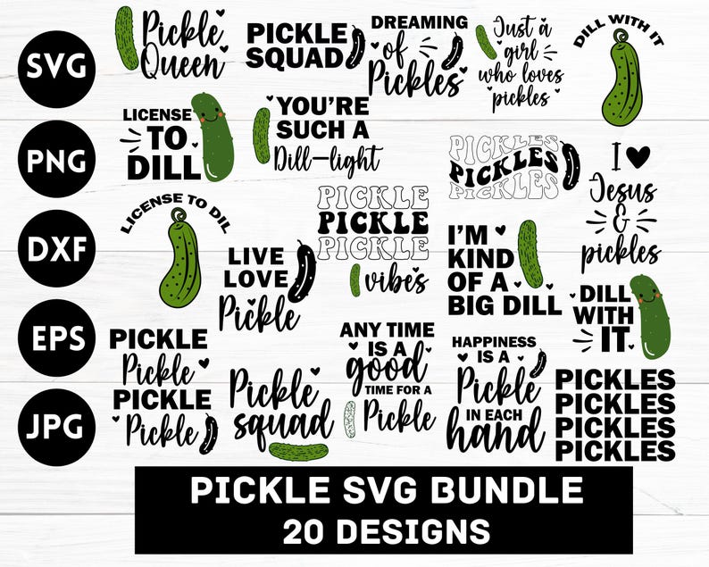Pickles Svg Bundle Cricut Pickles Png Bundle Shirt Design Pickles ...
