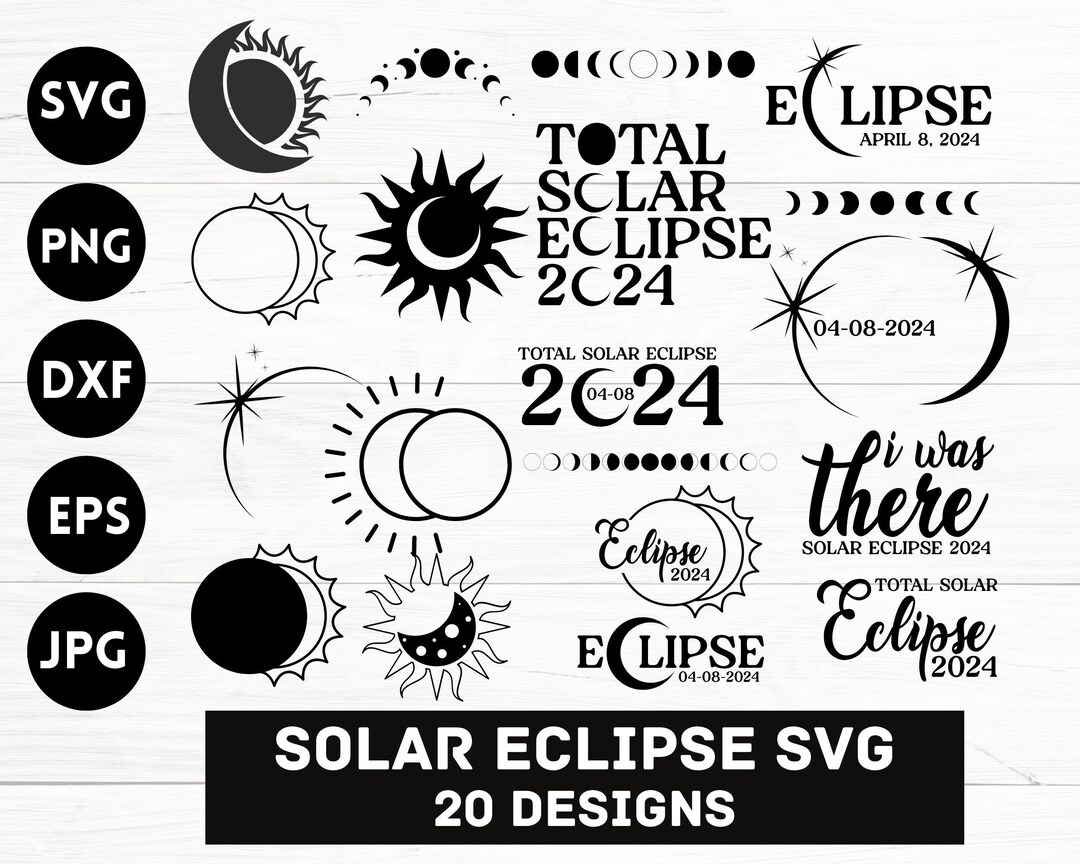 Solar Eclipse 2024 Svg Bundle, Solar Eclipse Svg, Blacked Out in USA ...