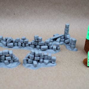 Tabletop Terrain Barricade Rubble Walls Wood Stone 8 Piece Set 28mm ...