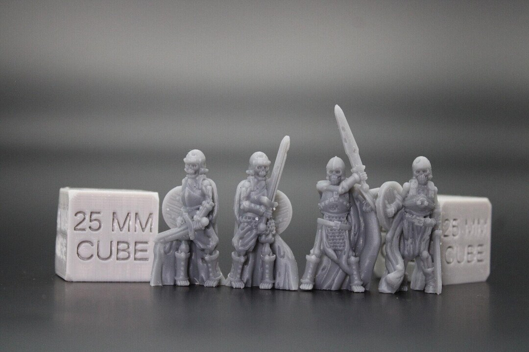 Skeleton Armored Knight Warrior Knight 4x 32mm Miniature Dnd Skirmish ...