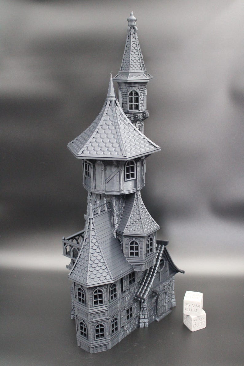 Tabletop Terrain Fantasy Wizard Guild Tower House Dnd RPG Wargame ...