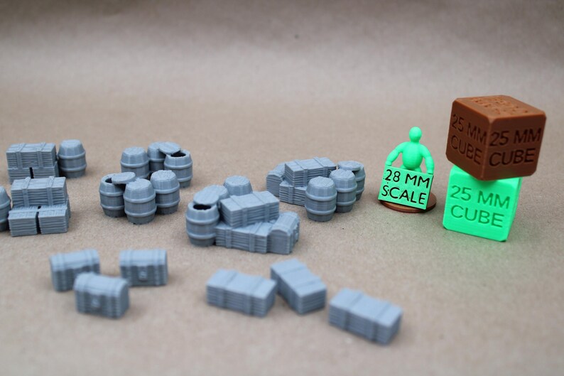 Tabletop Terrain Barrel Crate Chest Scatter Loot Marker Dnd RPG Wargame ...