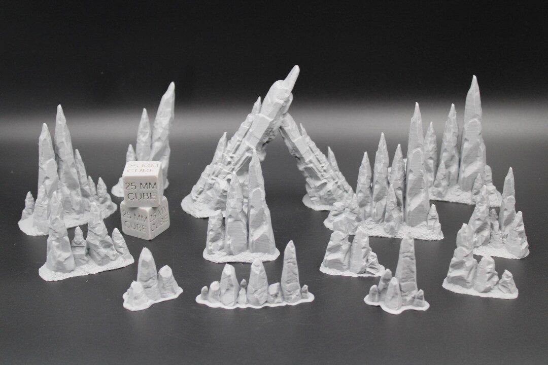 Tabletop Terrain Cave Rock Stalagmites Crystal Dnd RPG Wargame Skirmish ...