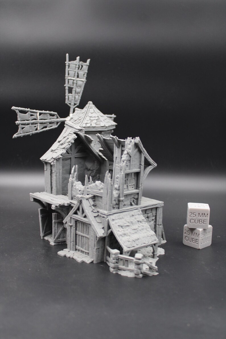 Tabletop Terrain Fantasy Windmill Grain Storage Ruin Dnd RPG Wargame ...