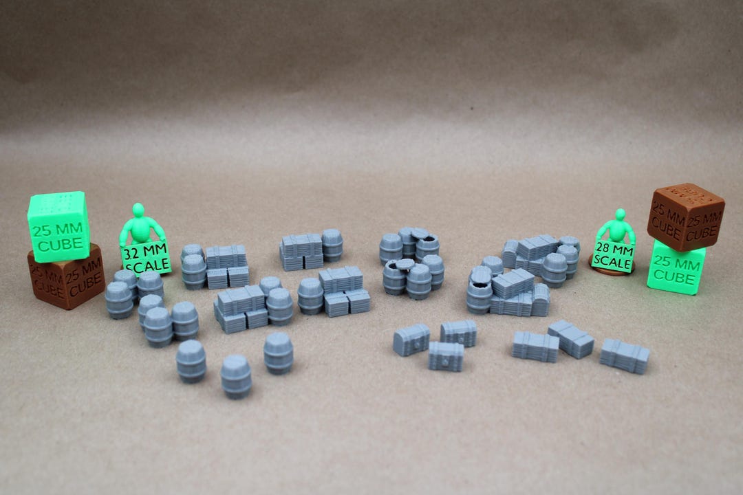 Tabletop Terrain Barrel Crate Chest Scatter Loot Marker Dnd RPG Wargame ...