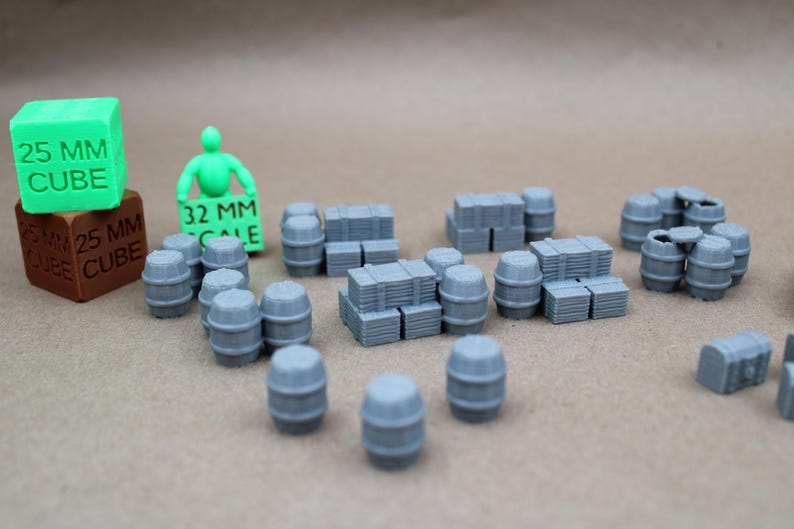Tabletop Terrain Barrel Crate Chest Scatter Loot Marker Dnd RPG Wargame ...