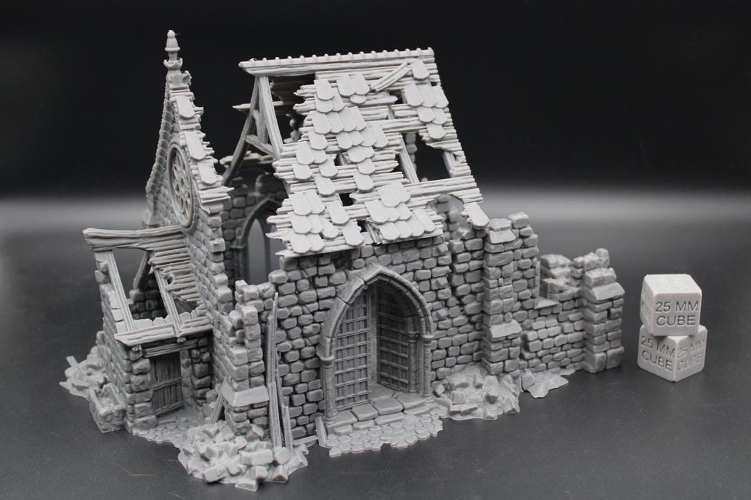 Tabletop Terrain Fantasy Temple Monastery Chapel Church Ruin Dnd RPG ...