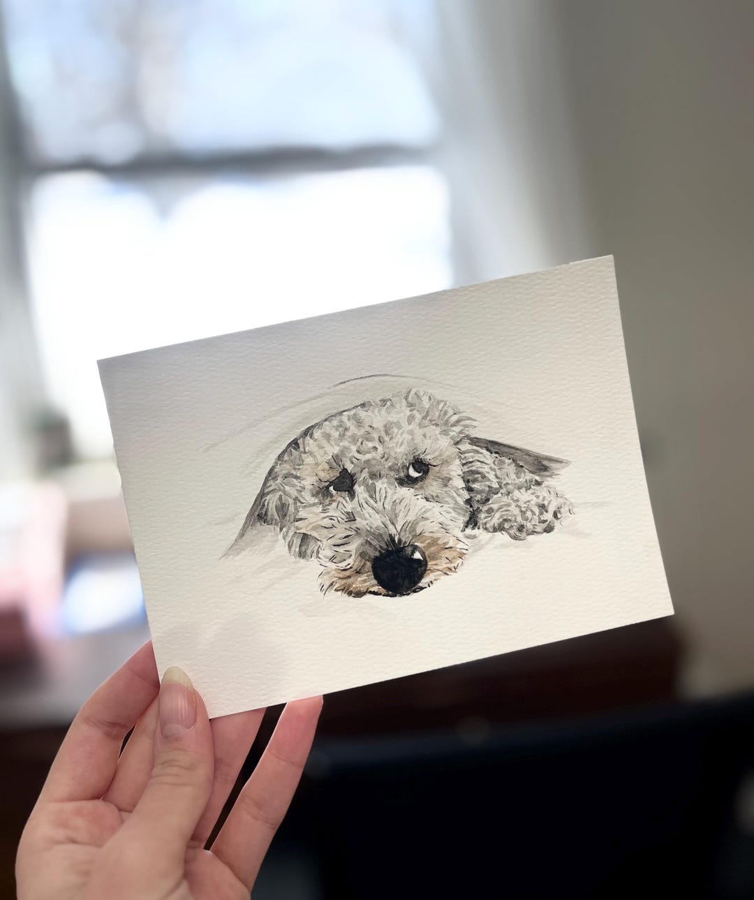 Custom Hand-painted Watercolor Dog Painting L Gift, Custom Watercolor ...