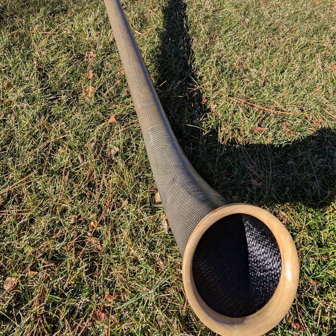 Carbon Fiber Swiss Alphorn (alpenhorn) in F Made in USA 12 Feet Long, W ...