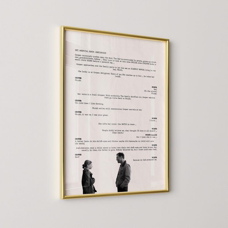 Interstellar Movie Script Poster, Final Scene Scripts, Screenplay Movie ...