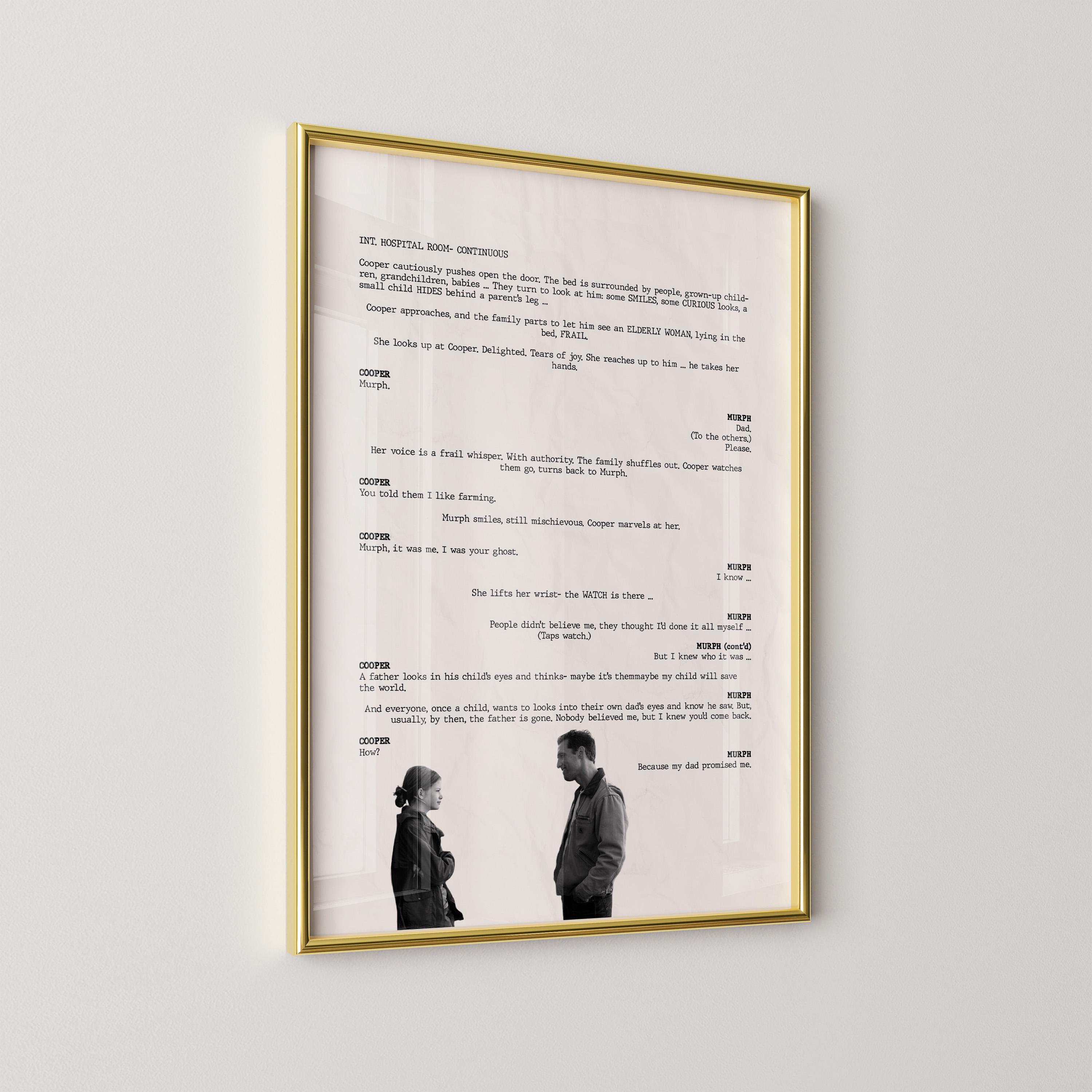 Interstellar Movie Script Poster, Final Scene Scripts, Screenplay Movie ...