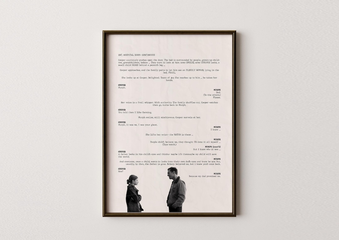 Interstellar Movie Script Poster, Final Scene Scripts, Screenplay Movie ...